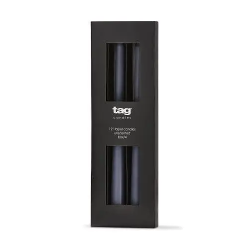 TAG Slate Taper Candles Set Of 4 Unscented Smokeless - Blue