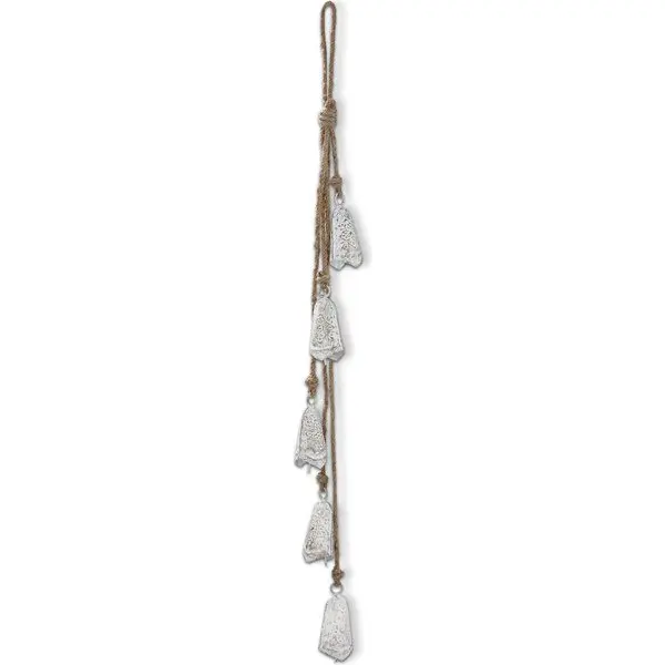 TAG Balsam Bell Jute Rope Swag Decorative Bells Antique - White
