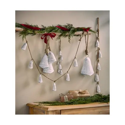 TAG Balsam Bell Jute Rope Swag Decorative Bells Antique