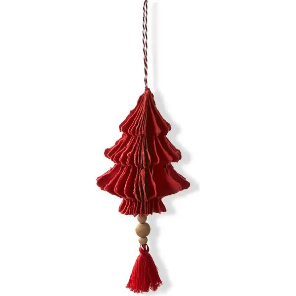 TAG Paper Tree Honeycomb Ornament Christmas Decoration - Red