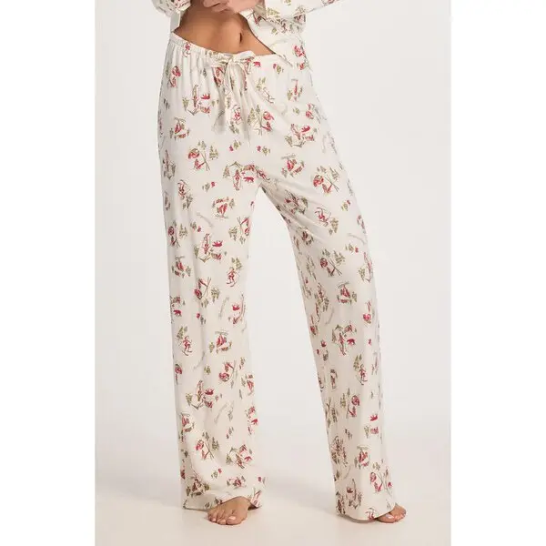 SAVAGE X FENTY Softcore Modal-blend Sleep Pants - Petal White Sultry Slopes