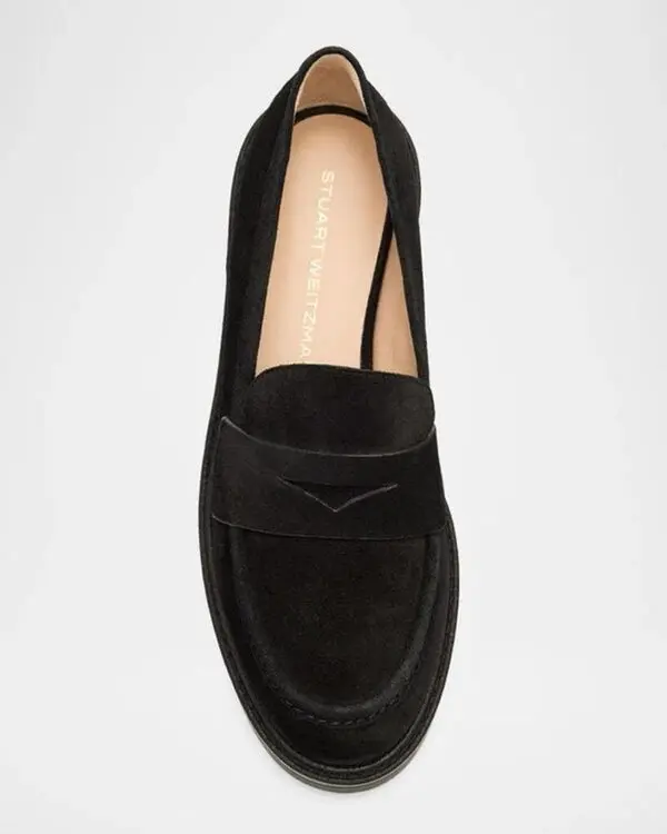 STUART WEITZMAN Suede Penny Loafers