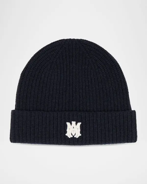Amiri Ma Embroidered Wool Beanie - Midnight B
