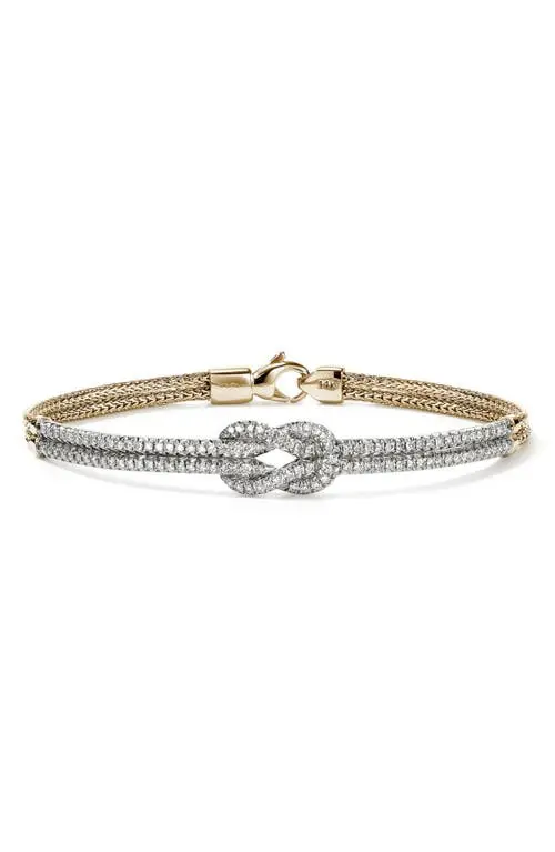 John Hardy Love Knot 14k Gold Diamond Bracelet - 14k Yellow Gold