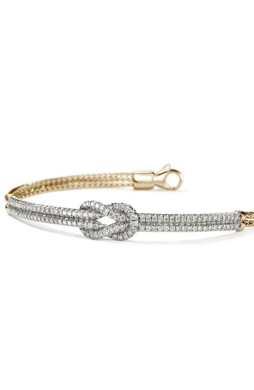 John Hardy Love Knot 14k Gold Diamond Bracelet - 14k Yellow Gold