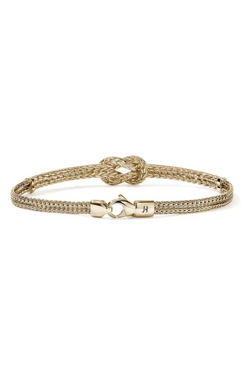 John Hardy Love Knot 14k Gold Diamond Bracelet - 14k Yellow Gold