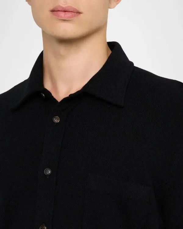 Brunello Cucinelli Virgin Wool And Cashmere Knit Button-down Shirt