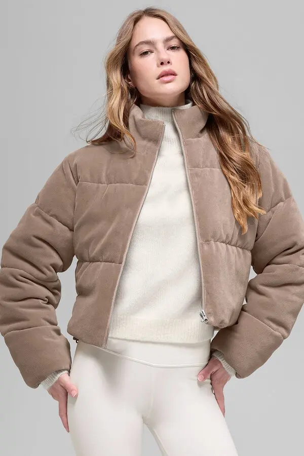 Alo Yoga Micro Corduroy Puffer Jacket - Chai Latte