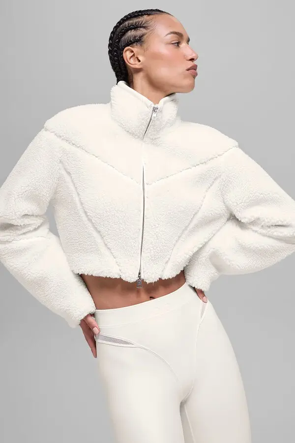 Alo Yoga Sherpa Cropped Jacket - Ivory