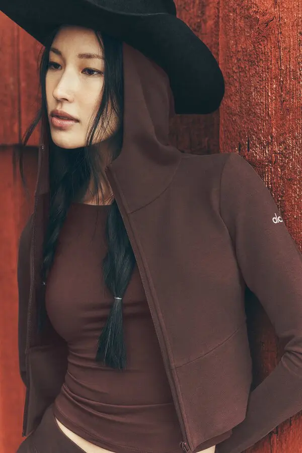 Alo Yoga Sway Full-zip Hoodie - Brownstone