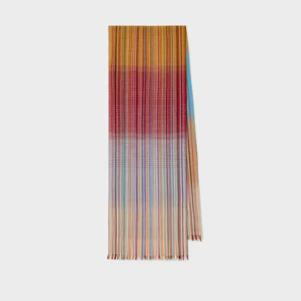 Paul Smith Signature Stripe' Ombre Merino Wool Scarf - Multicolour