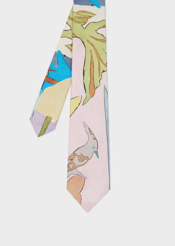 Paul Smith River Collage' Neck Tie - Blue