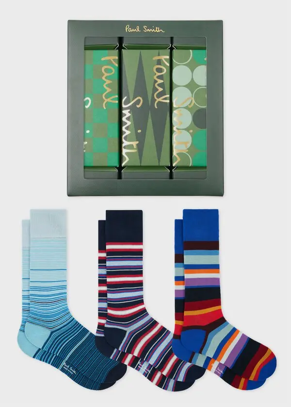 Paul Smith Mixed Stripe Socks Three-pack - Multicolour