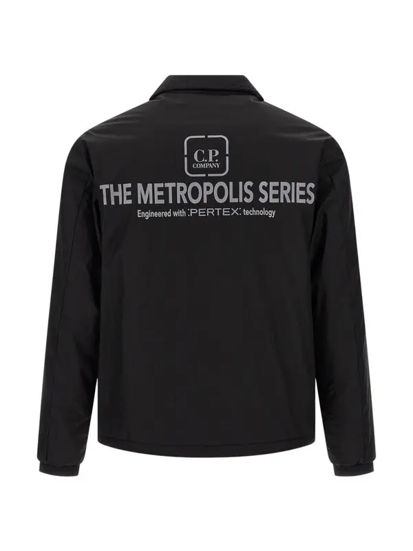 C.P. COMPANY Bottoned Shirt Jacket With Print And Drawstring Hem
