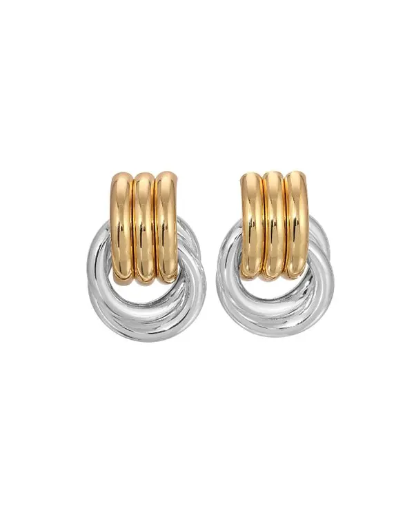 HEAVEN MAYHEM Knot Stud Earrings - Two-tone
