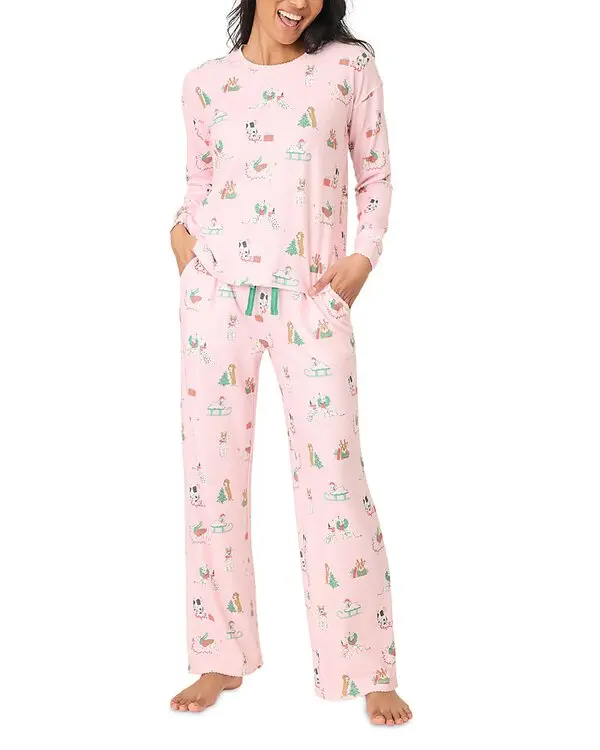 PJ Salvage Pawlidays Pajama Set - Pink