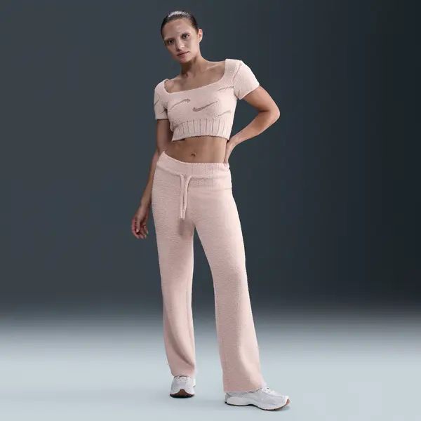 Nike Sportswear Phoenix Cozy Bouclé Slim Knit Pants - Pink