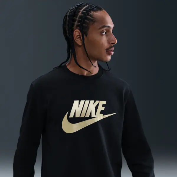 Nike Sportswear Club Graphic Fleece Crew - Black