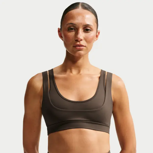 Nike Skims Matte Double-strap Scoop Bra - Brown