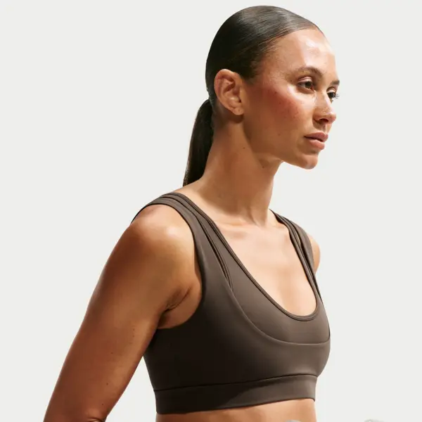 Nike Skims Matte Double-strap Scoop Bra - Brown