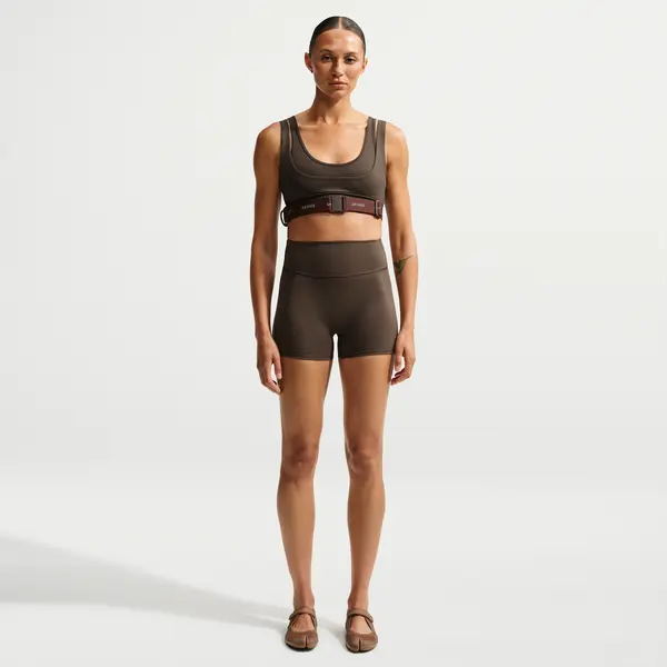 Nike Skims Matte Double-strap Scoop Bra - Brown