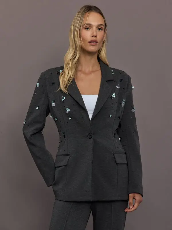 Carbon38 Embellished Scuba Blazer