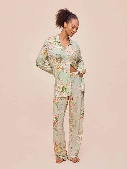 Victoria's Secret Papinelle Kate Modal Soft Full-length Pj Set - Floral