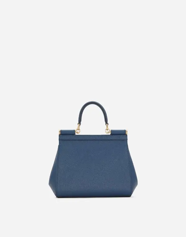 Dolce & Gabbana Small Sicily Handbag In Dauphine Calfskin - Blue