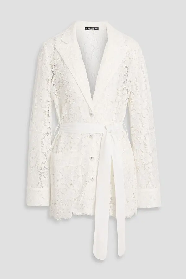 Dolce & Gabbana Belted Corded Lace Blazer
