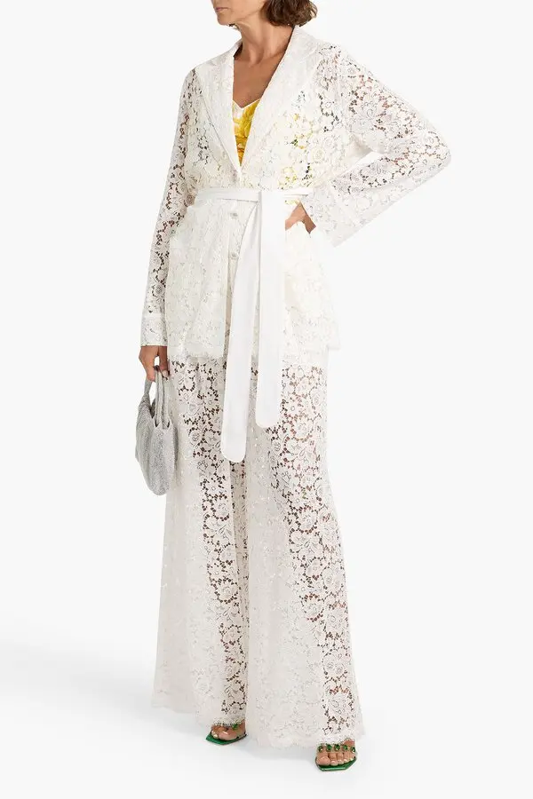 Dolce & Gabbana Belted Corded Lace Blazer