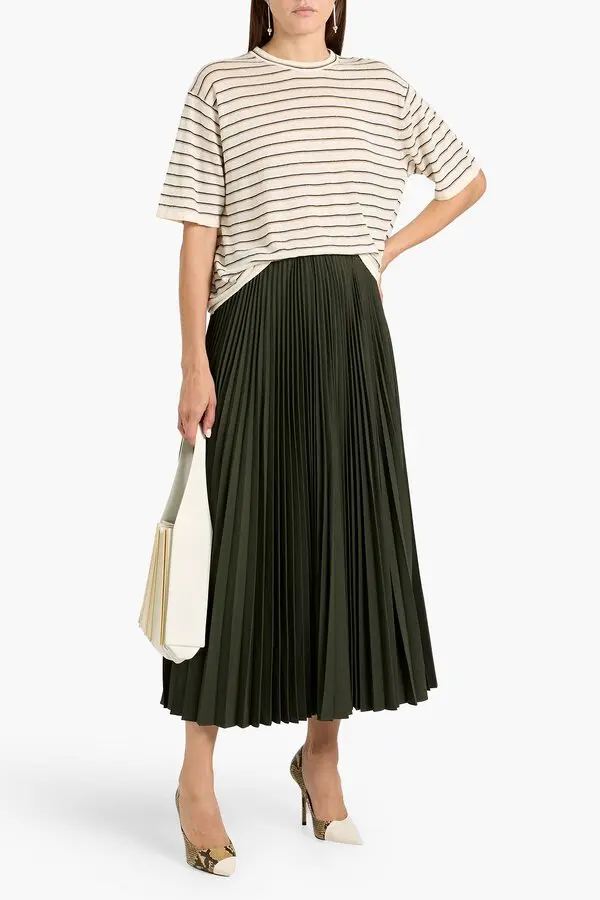 Theory Striped Linen-blend Relaxed Fit T-shirt