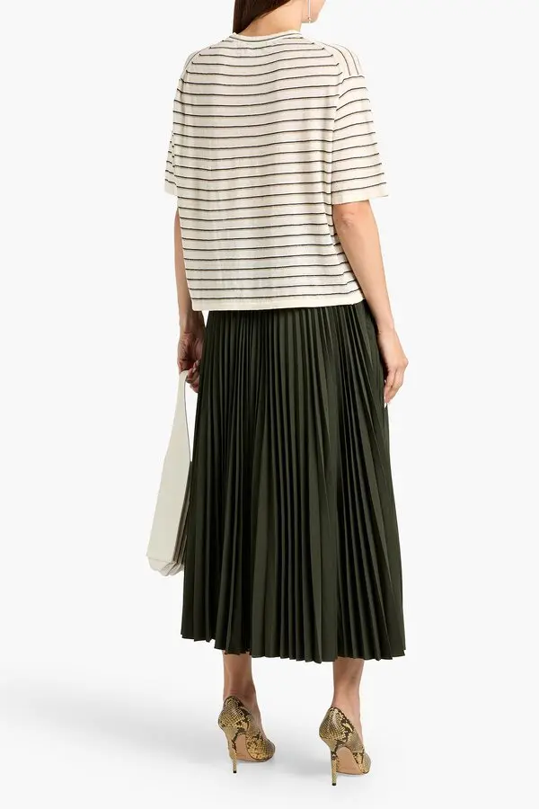 Theory Striped Linen-blend Relaxed Fit T-shirt