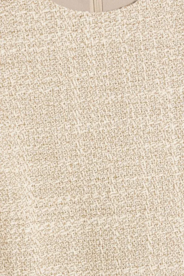 Cotton-blend Tweed Mini Dress - Ecru