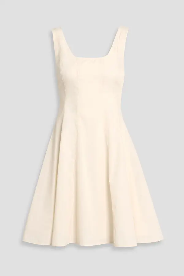 Theory Flared Poplin Mini Dress - Ecru