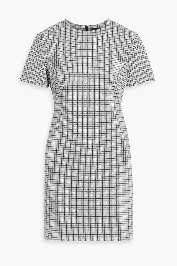 Theory Checked Jacquard-knit Mini Dress