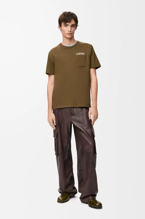 Loewe Relaxed Fit T-shirt In Cotton - Khaki Green