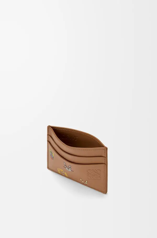 Loewe Cats Plain Cardholder In Classic Leather Skin - Mocha