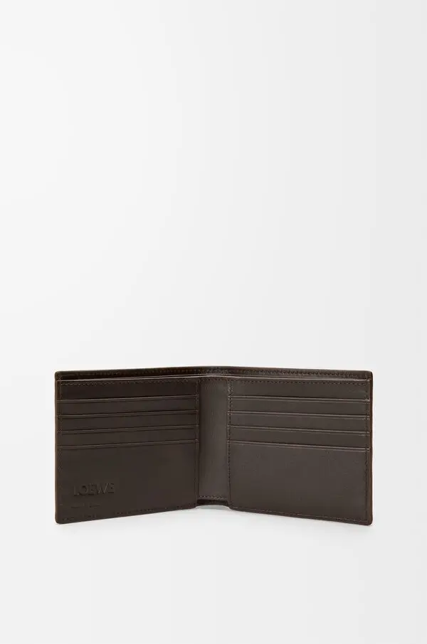 Loewe Panta Bifold Wallet In Shiny Leather Skin - Vintage Brown