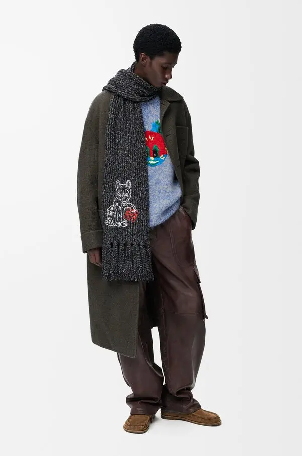 Loewe Intarsia Knit Sweater - Blue/white