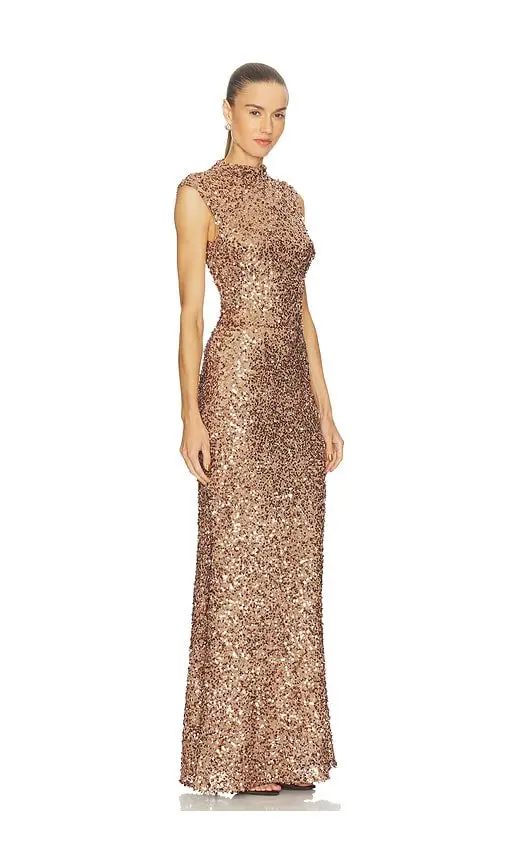 slim fit dress slacks Bronze Gold Sequin Long Bridesmaid Dress 2020 Custom Color / 14 main image 0
