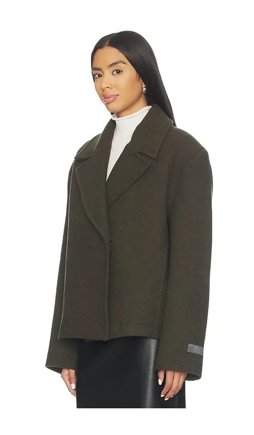 EAVES Osk Manteco Wool Cropped Pea Coat