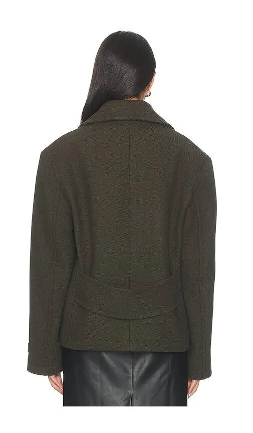 EAVES Osk Manteco Wool Cropped Pea Coat