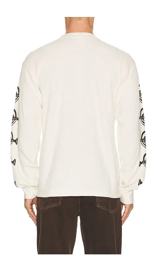 Obey Ears Long Sleeve Thermal Tee In White