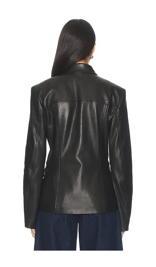 EAVES Leather Cinched Jacket - Black