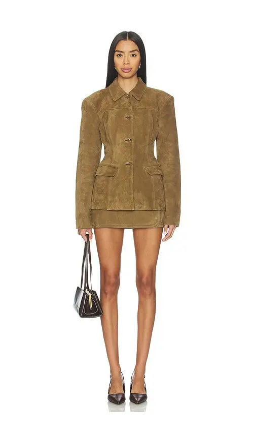 EAVES Aina Suede Cinched Jacket - Toffee