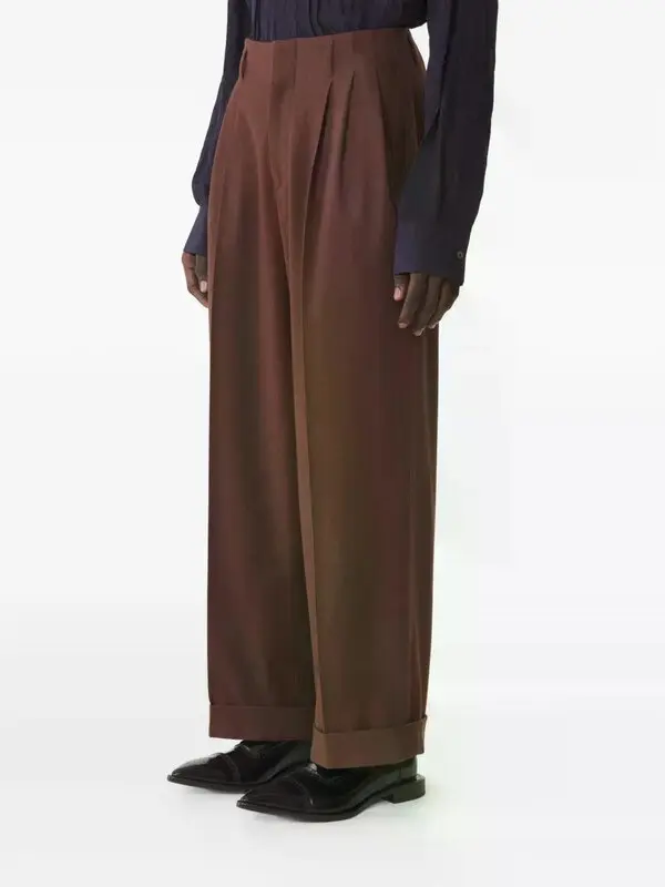 LANVIN Pleated-front Trousers - Brown