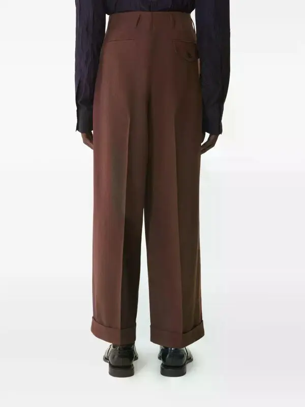 LANVIN Pleated-front Trousers - Brown
