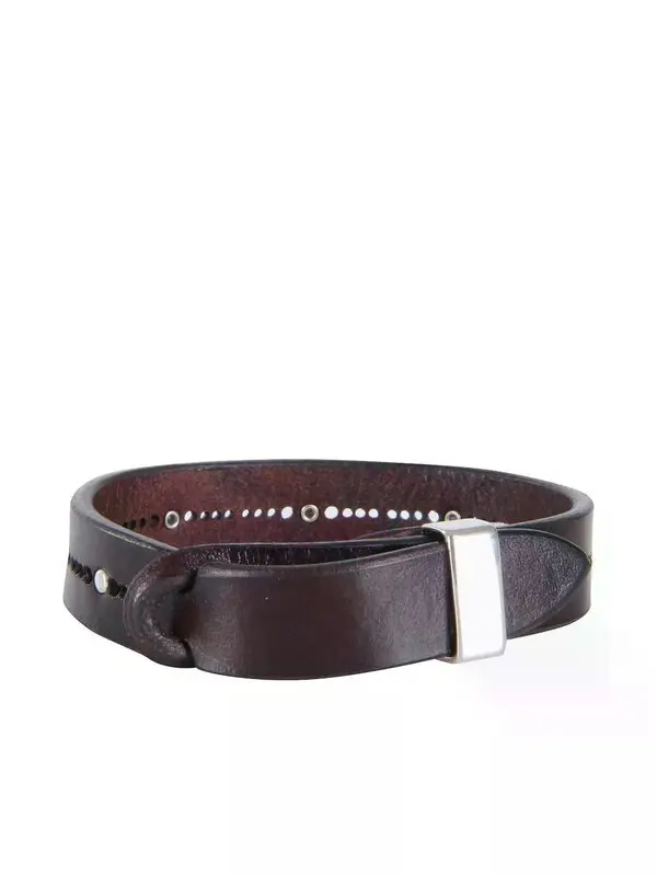 ORTIGNI Studded-detail Leather Bracelet - Brown
