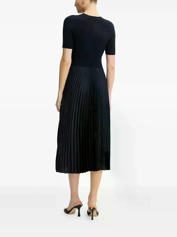 BOSS Ribbed Pleated Midi Dress
