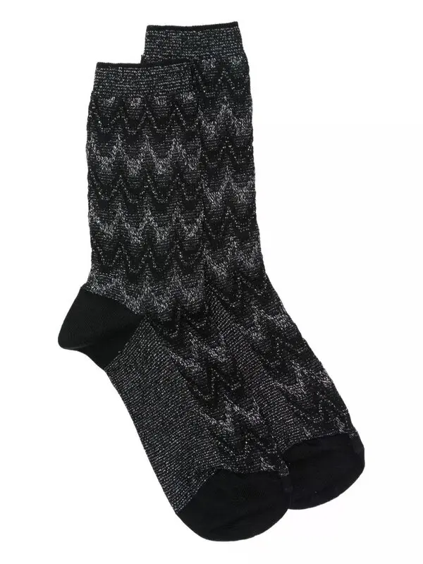 Missoni Chevron Patterned Socks - Black